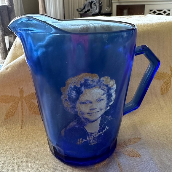 Vintage | Dining | Vintage 93s Hazel Atlas Cobalt Blue Shirley Temple ...